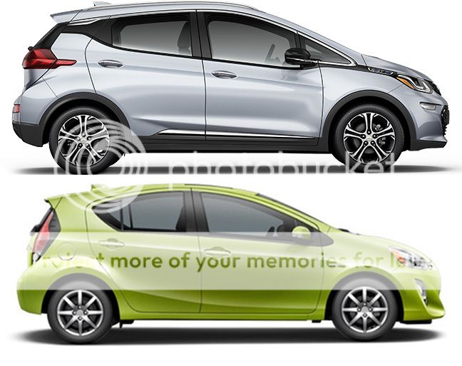 Bolt compared to Prius | Chevy Bolt EV Forum