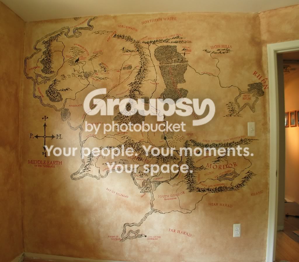 Middle Earth Map Wall Decal - United States Map